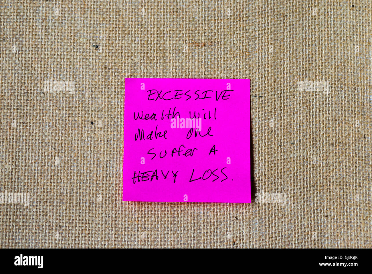 famous quote from the Tao Te Ching written on sticky notes, burlap ...