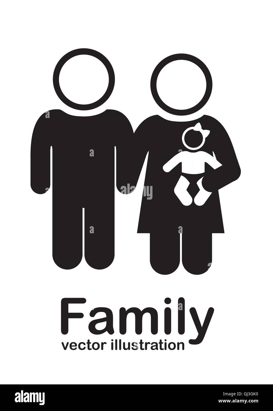 Illustration of family icons isolated on white background vector Stock ...
