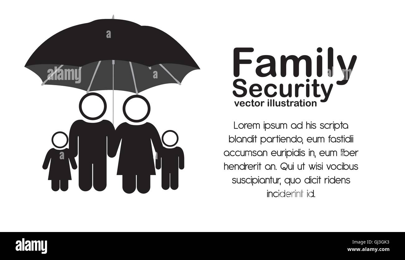 Illustration of family icons safety and protection of the family Stock ...