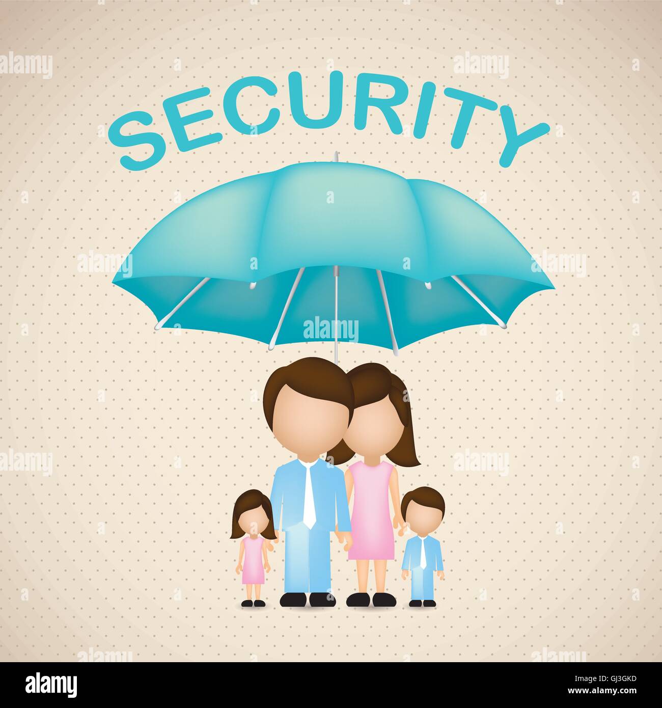Illustration of family icons safety and protection of the family Stock ...