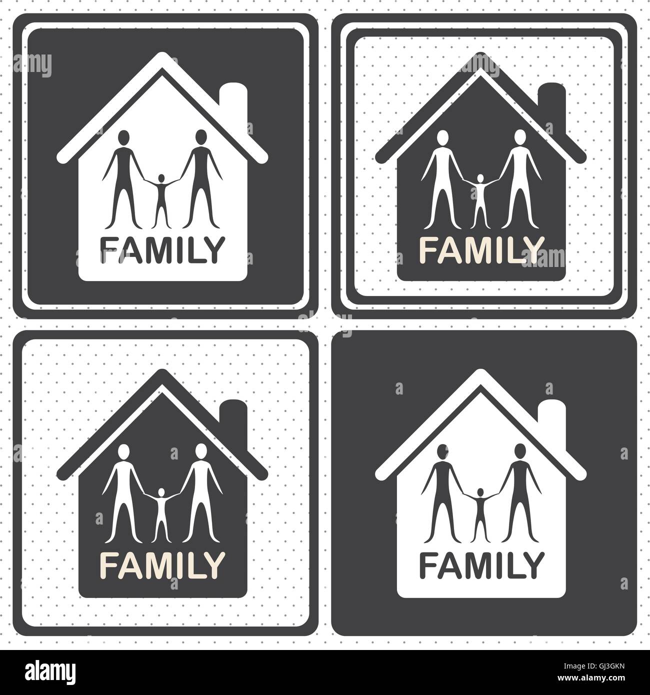Illustration of family icons isolated on white background vector Stock ...
