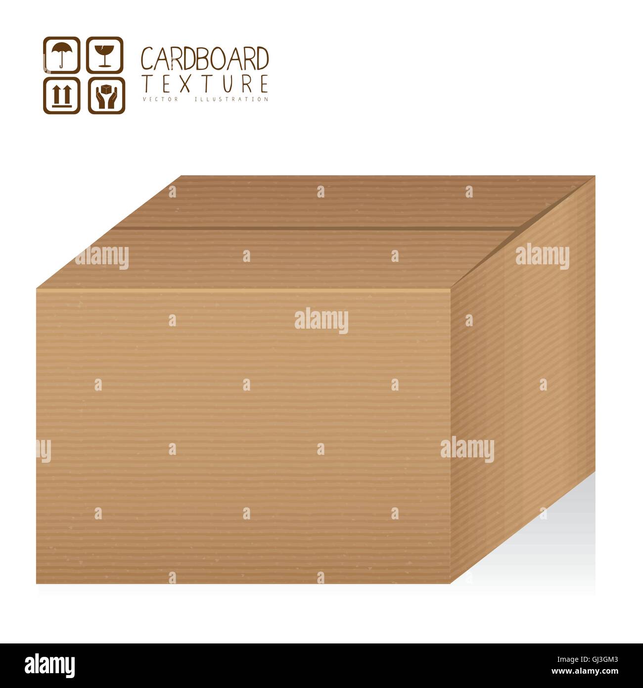 Illustration of textured cardboard box corrugated cardboard vect Stock ...