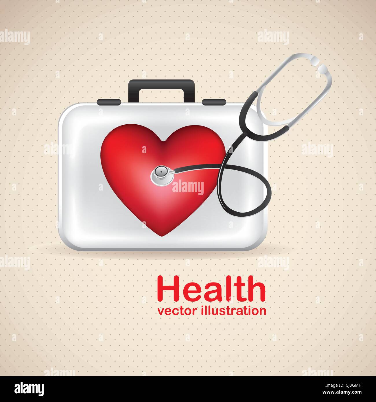 Illustration of health icons isolated on beige background cardio Stock ...