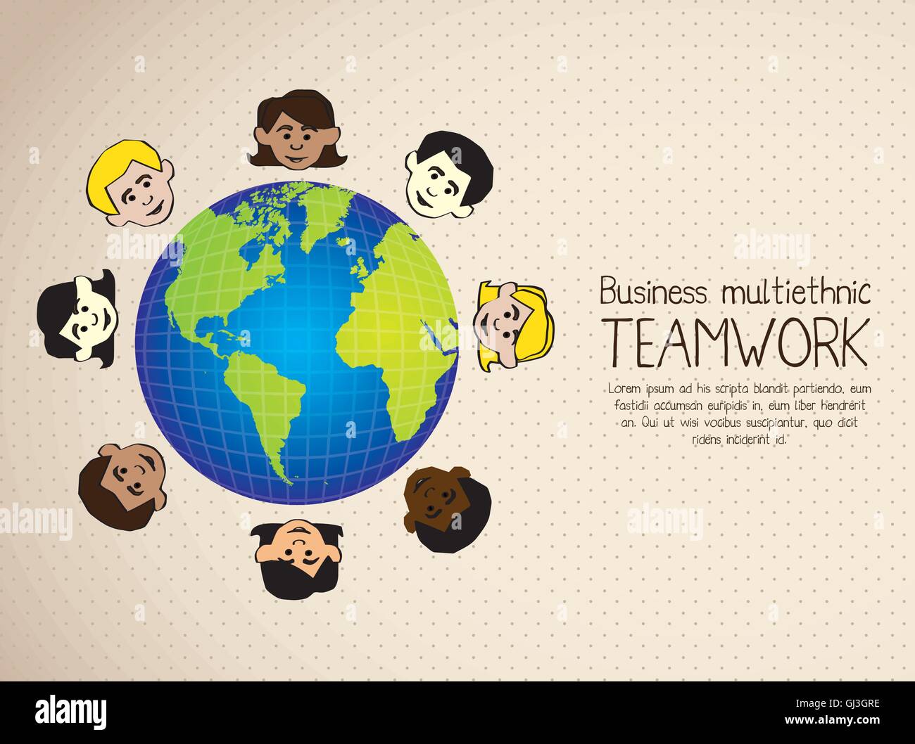 Illustration of business multiethnic teamwork people silhouettes Stock ...