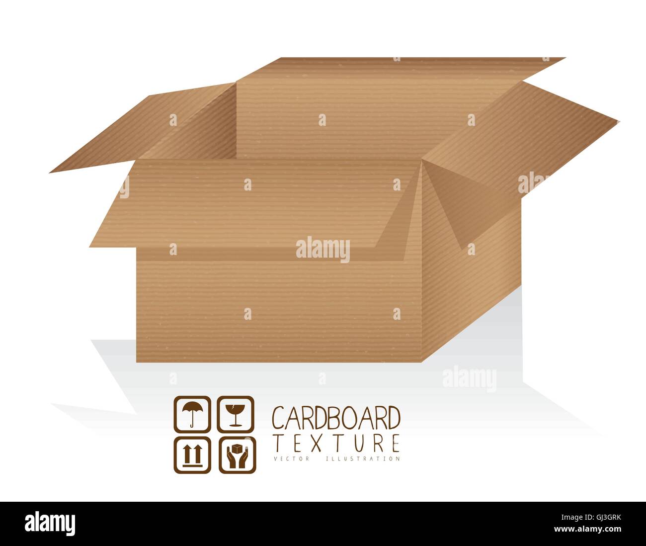 Illustration of textured cardboard box corrugated cardboard vect Stock ...