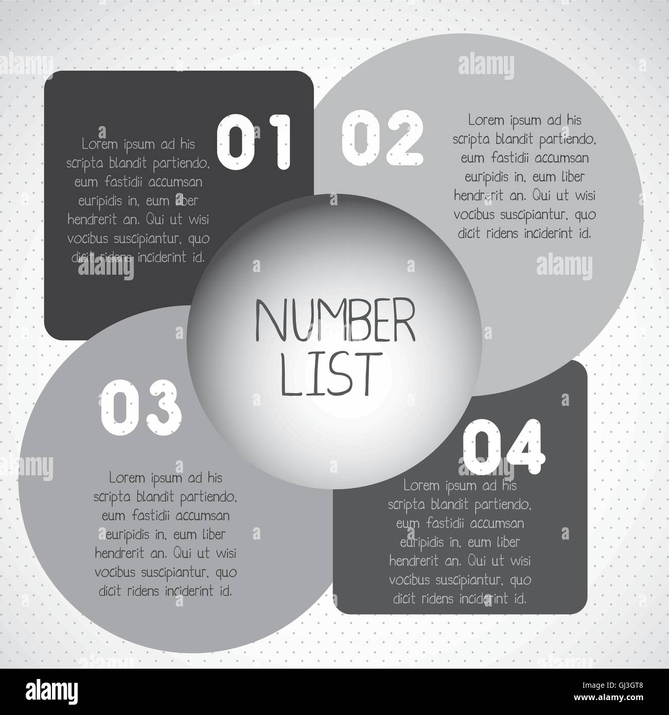 illustration of sequence numbers numeric list of steps vector il Stock ...