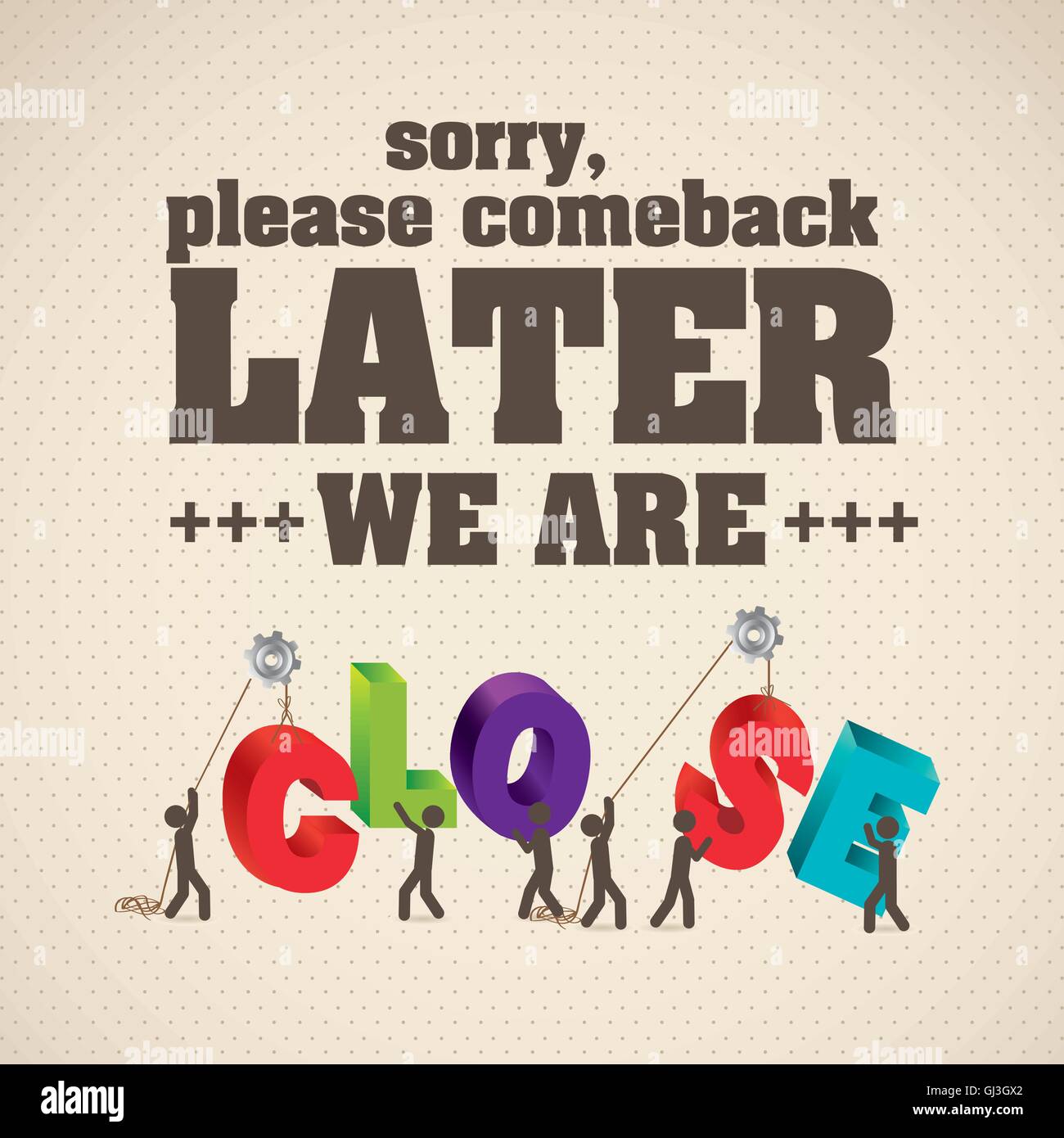 illustration of icons of people forming words with colorful lett Stock ...