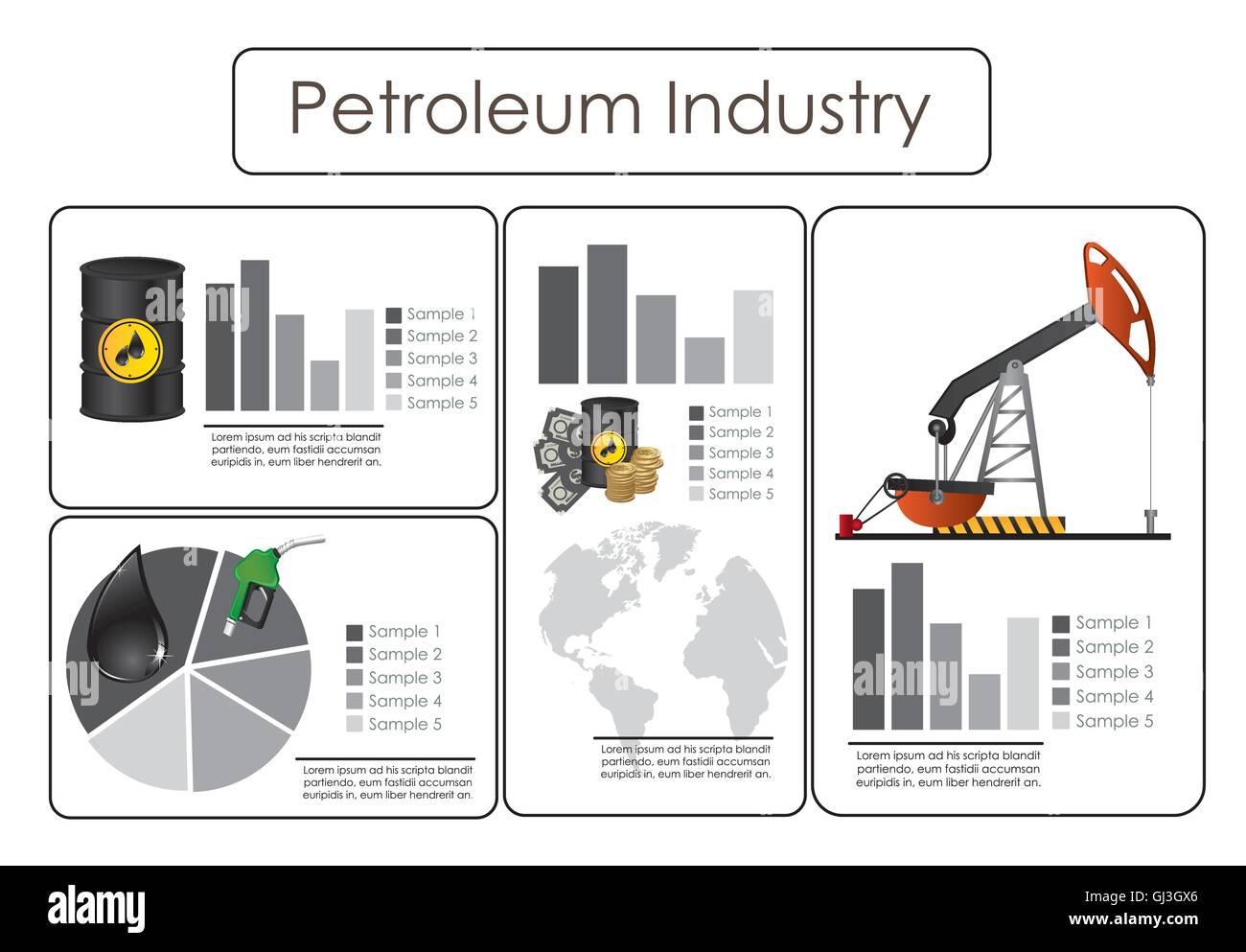 infographics illustration of petroleum icons vector illustration Stock ...