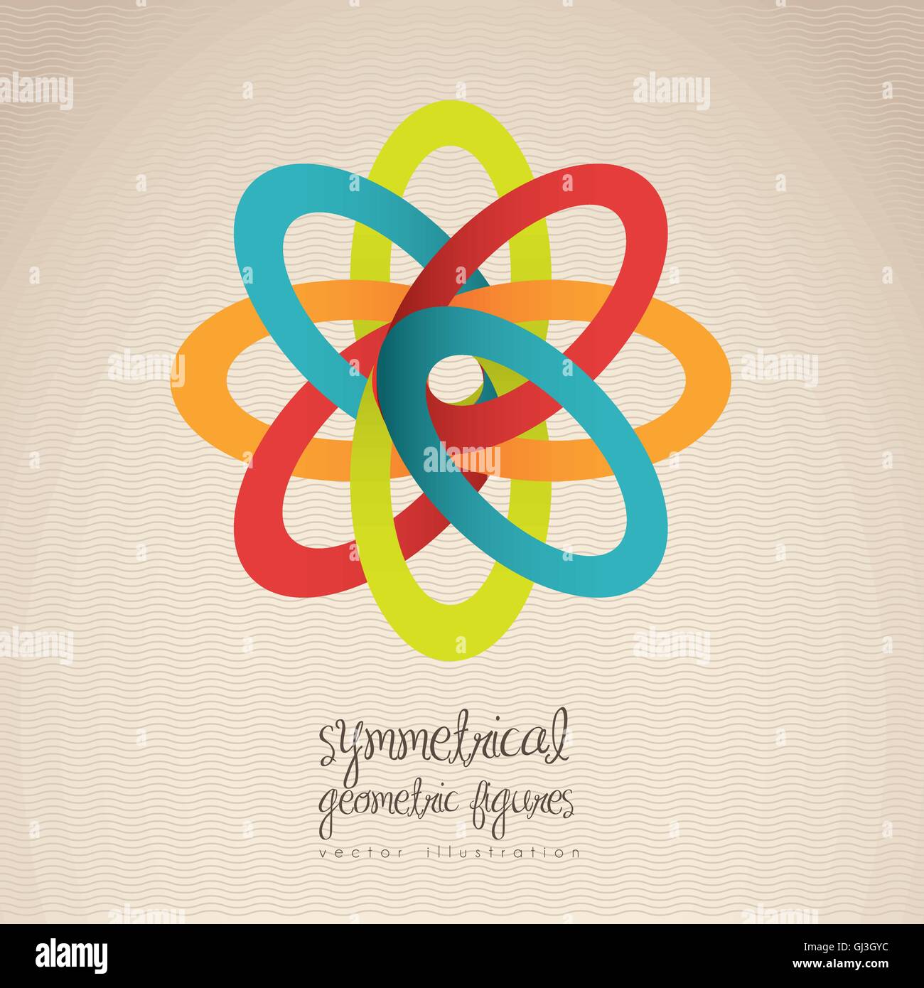 symmetrical illustration of geometric shapes colors vector illus Stock ...