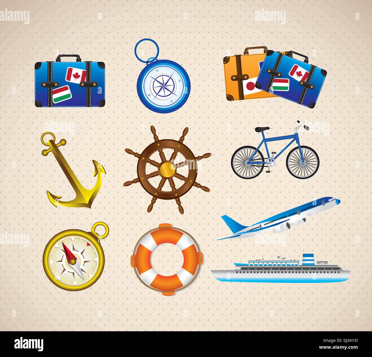 illustration of icons in transport industry vector illustration Stock ...