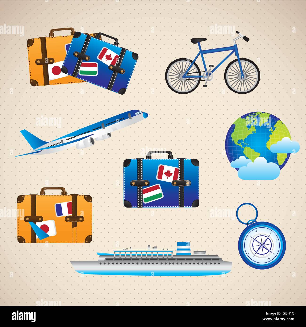 illustration of icons in transport industry vector illustration Stock ...