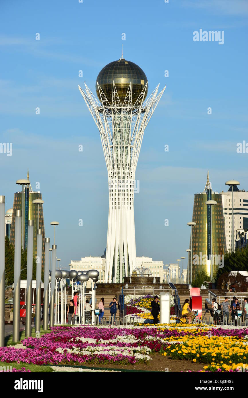 View of the BAITEREK tower in Astana, capital of Kazakhstan Stock Photo ...