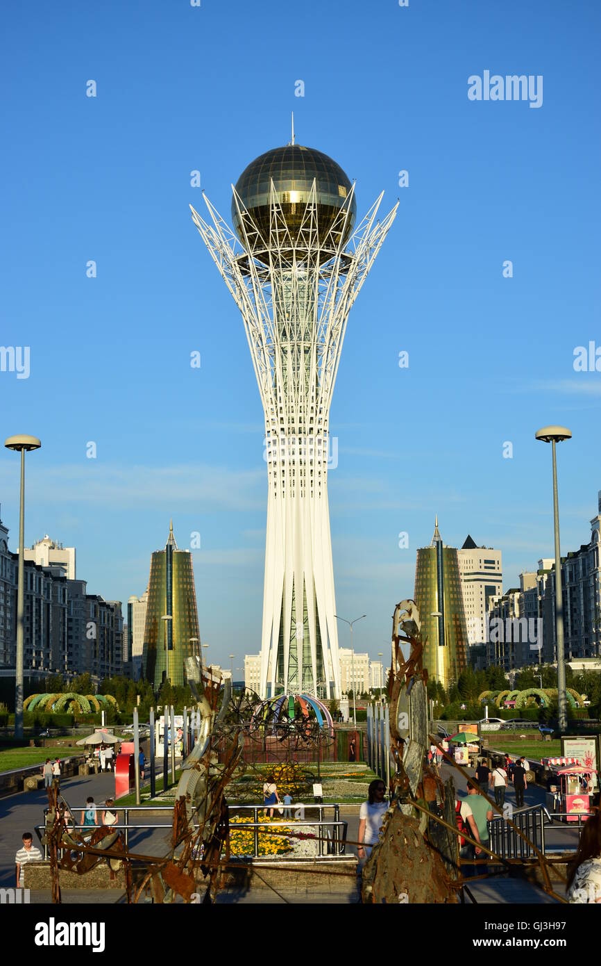View of the BAITEREK tower in Astana, capital of Kazakhstan Stock Photo ...