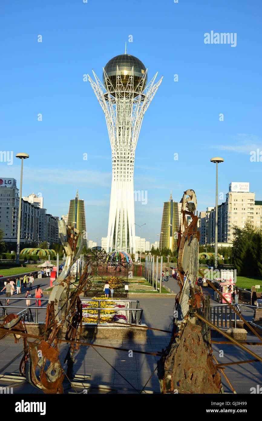 View of the BAITEREK tower in Astana, capital of Kazakhstan Stock Photo ...