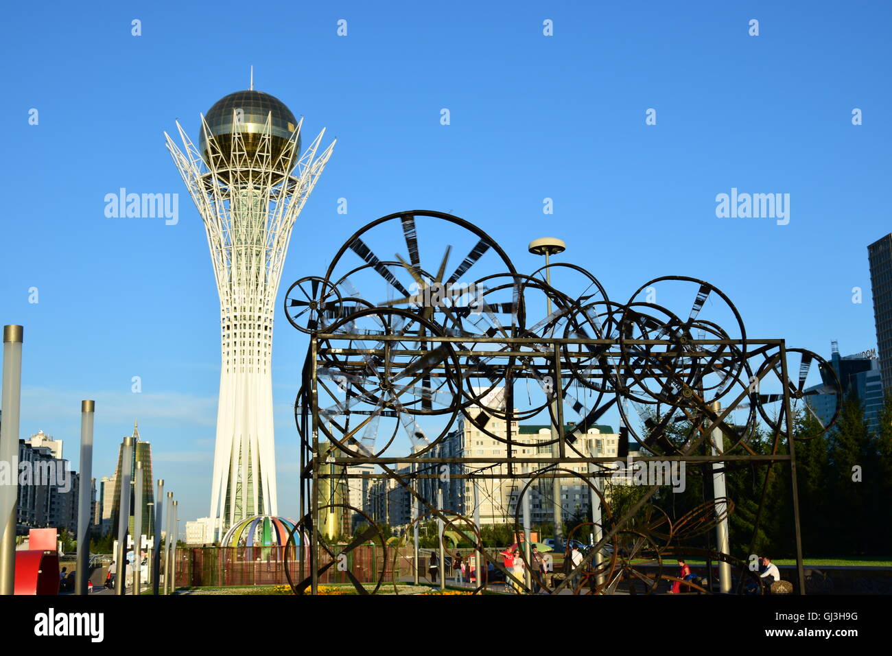 View of the BAITEREK tower in Astana, capital of Kazakhstan Stock Photo ...