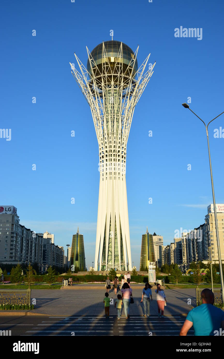 View of the BAITEREK tower in Astana, capital of Kazakhstan Stock Photo ...