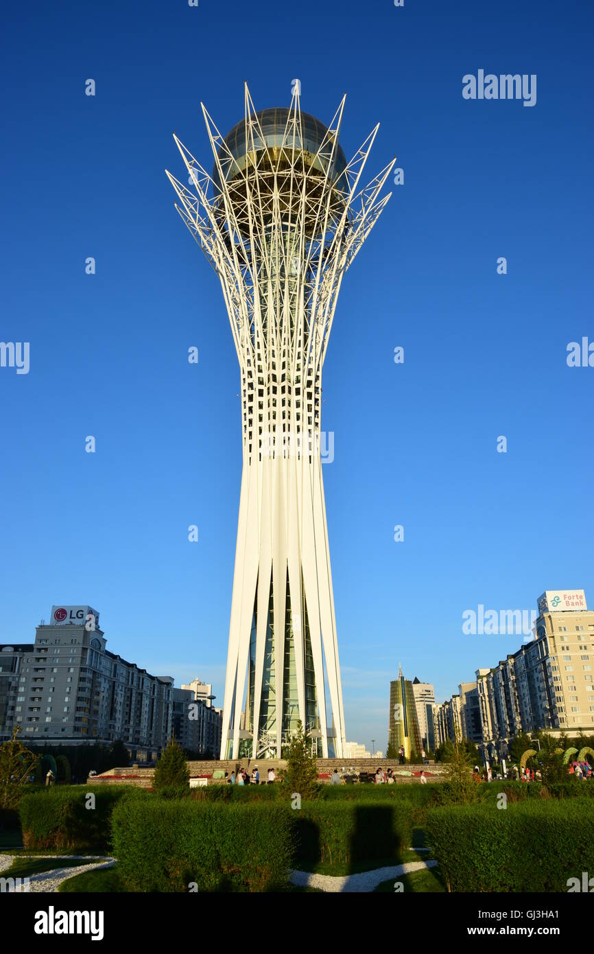View of the BAITEREK tower in Astana, capital of Kazakhstan Stock Photo ...