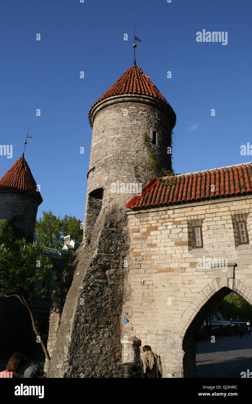 Viru Gate, a symbol of Tallinn, which is at the eastern section of the ...