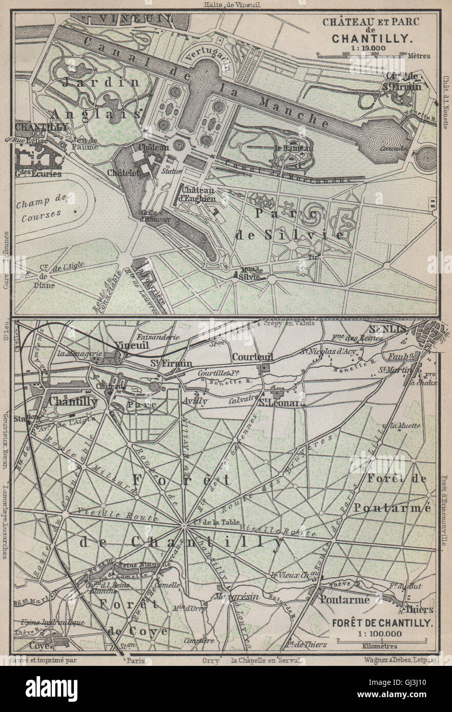 CHANTILLY. Château parc & forêt. Palace park forest. Oise carte, 1910 ...
