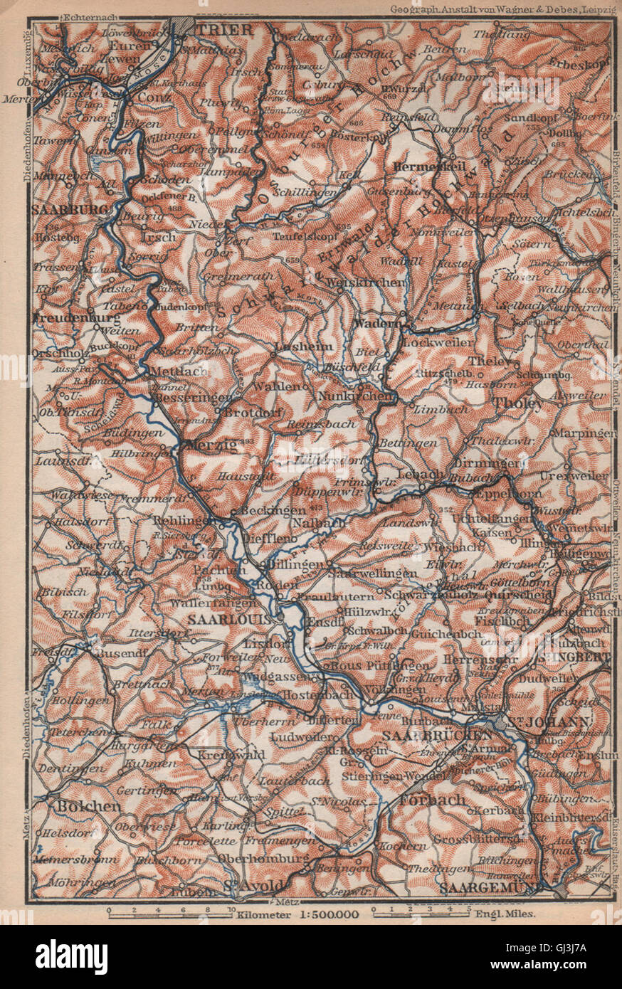 Map of trier hi-res stock photography and images - Alamy