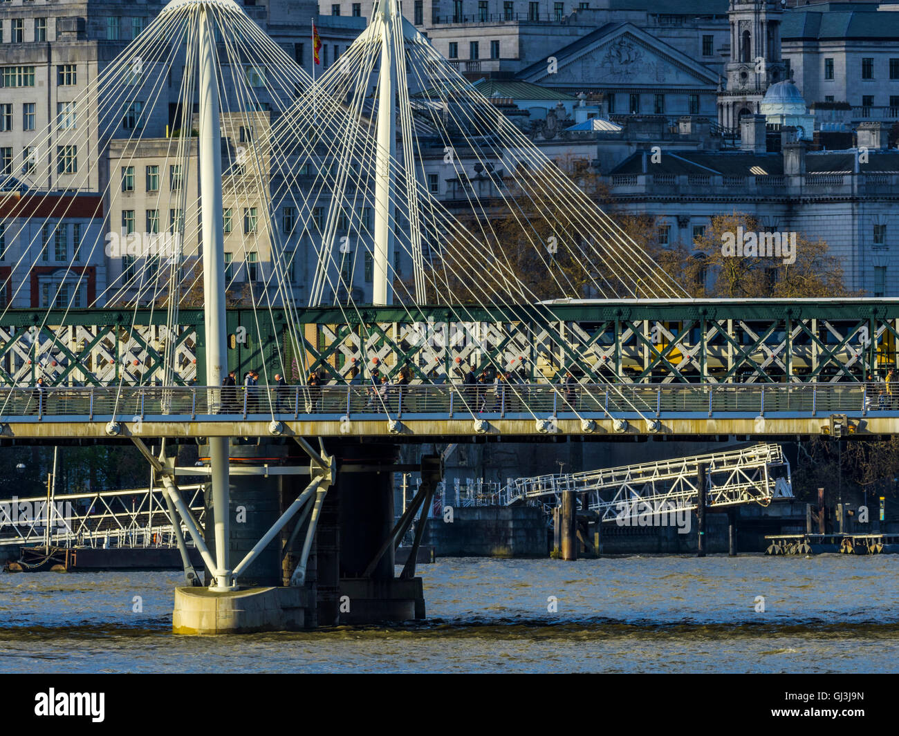 Golden Jubilee Bridge, London England Stock Photo - Alamy