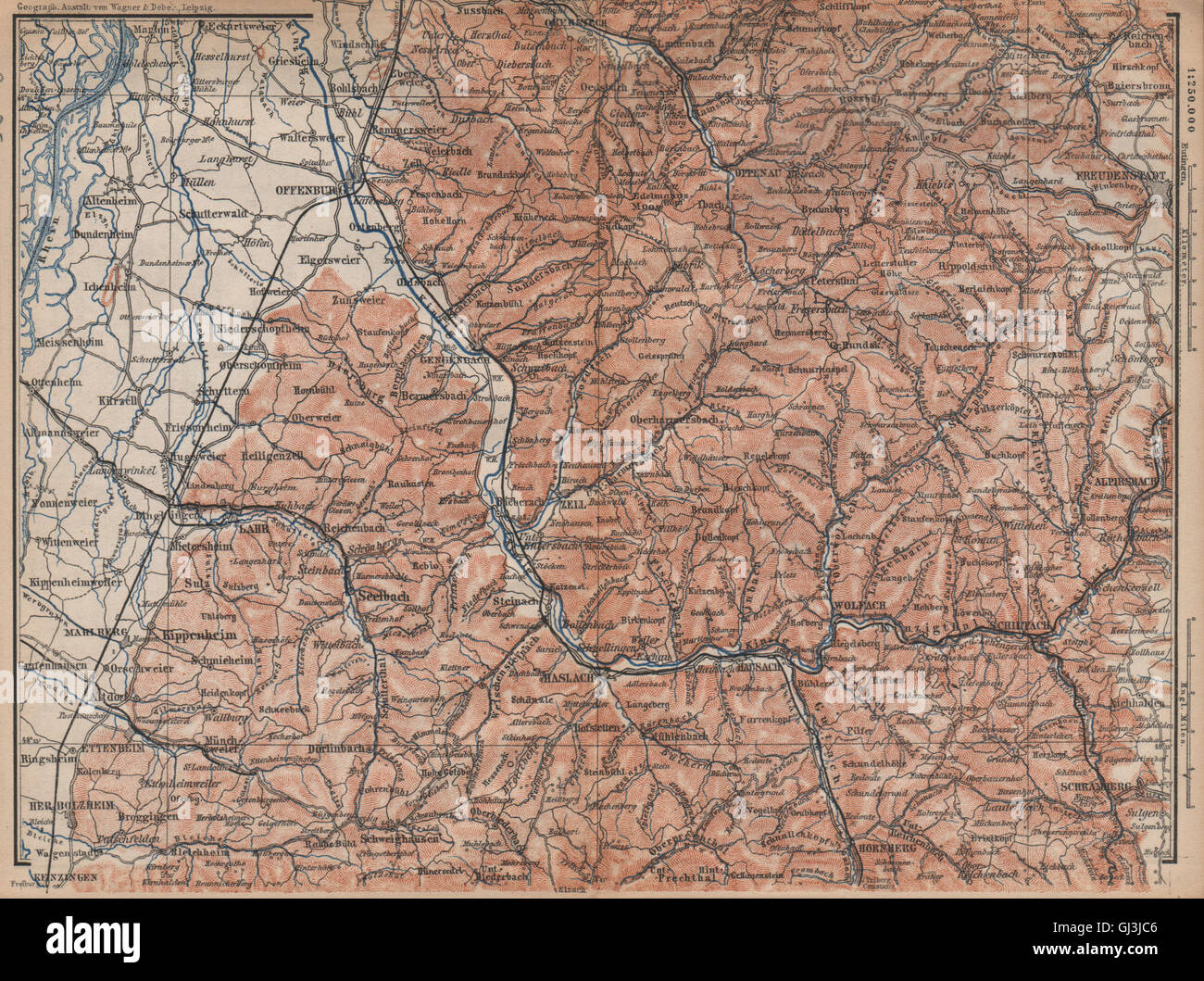 MITTEL SCHWARZWALD. CENTRAL BLACK FOREST. Offenburg Wolfach Schramberg ...