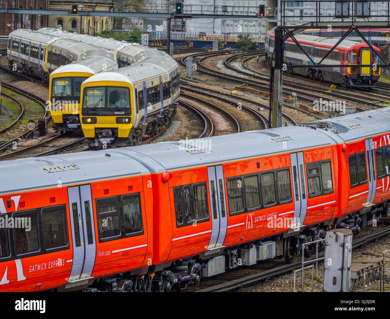 Rail yard, London England Stock Photo - Alamy