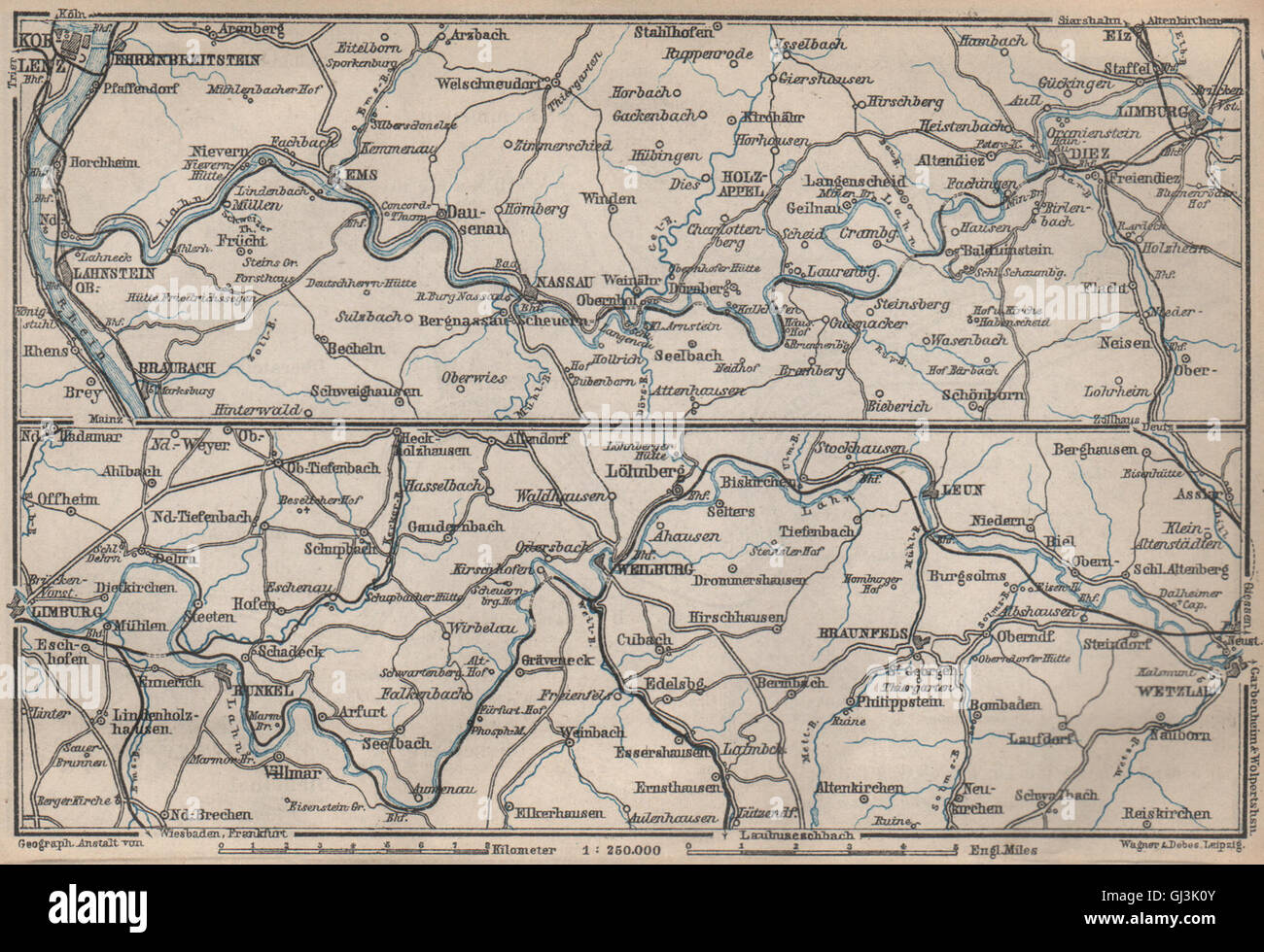 LAHNTAL VALLEY. Lahnstein Koblenz Wetzlar Limburg Weilburg Bad Ems ...