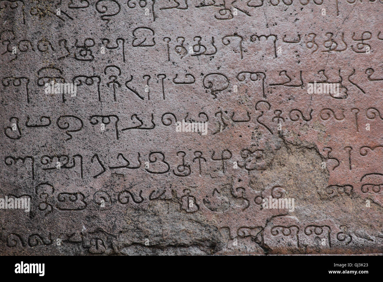 Example of the Vatteluttu alphabet from an inscription by Raja Raja ...