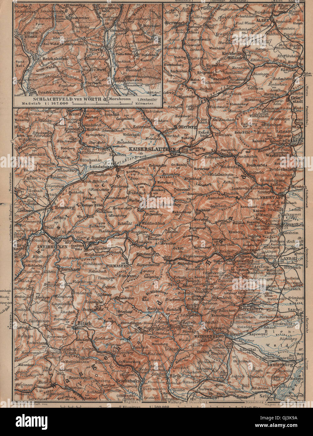PFÄLZERWALD. PALATINATE FOREST. Rheinpfalz. Kaiserslautern Weissenburg ...