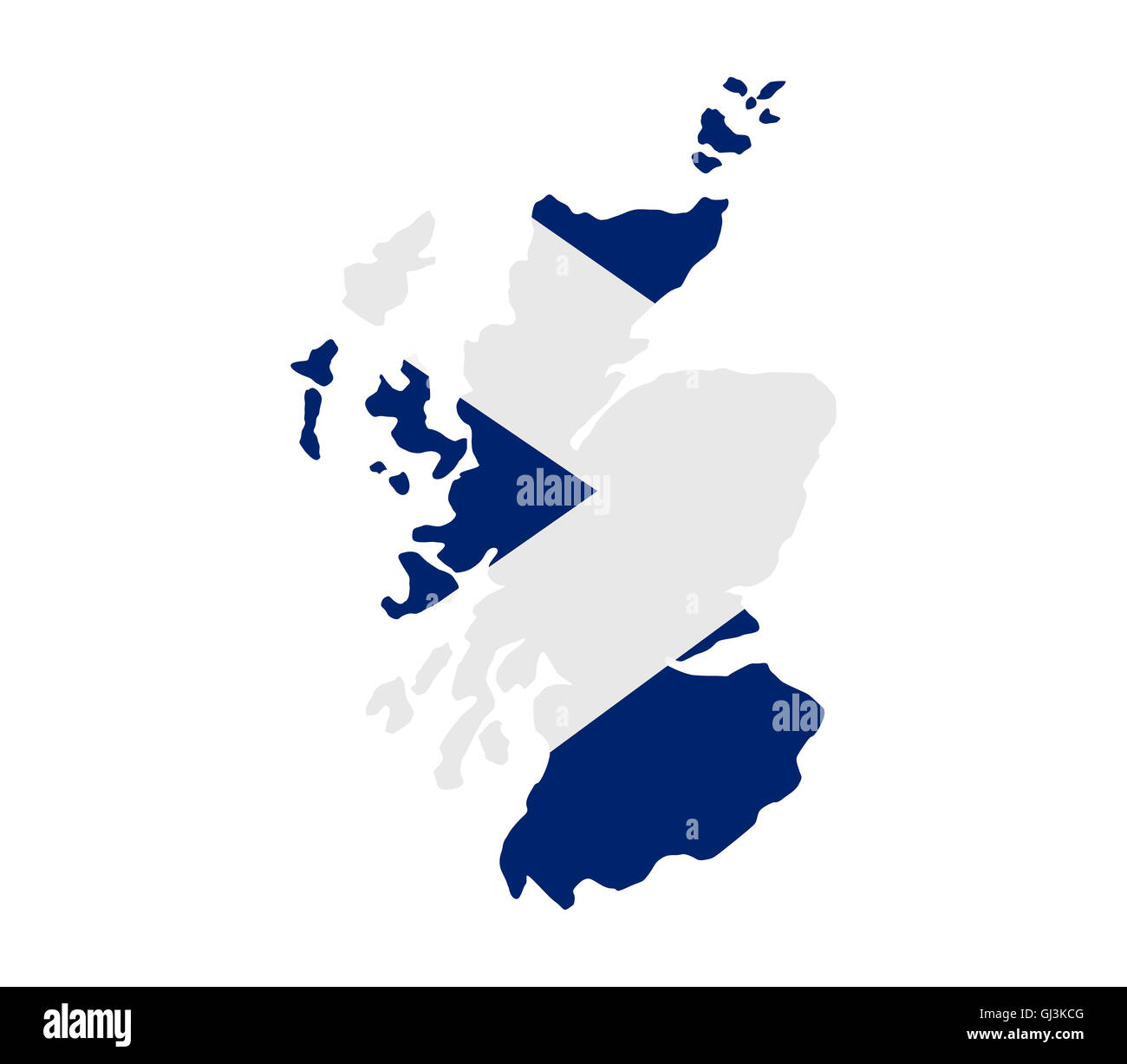 Map of scotland with flag Stock Photo - Alamy