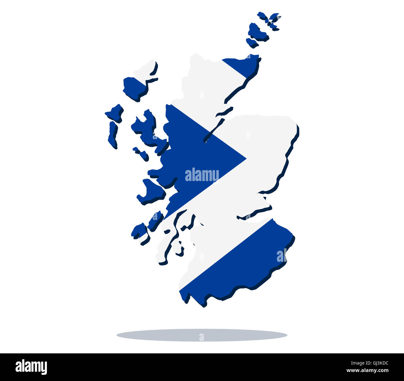Map of scotland with flag Stock Photo - Alamy