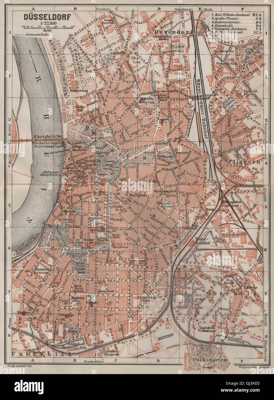 DÜSSELDORF town city stadtplan. Northrhine-Westfalia. Dusseldorf karte ...