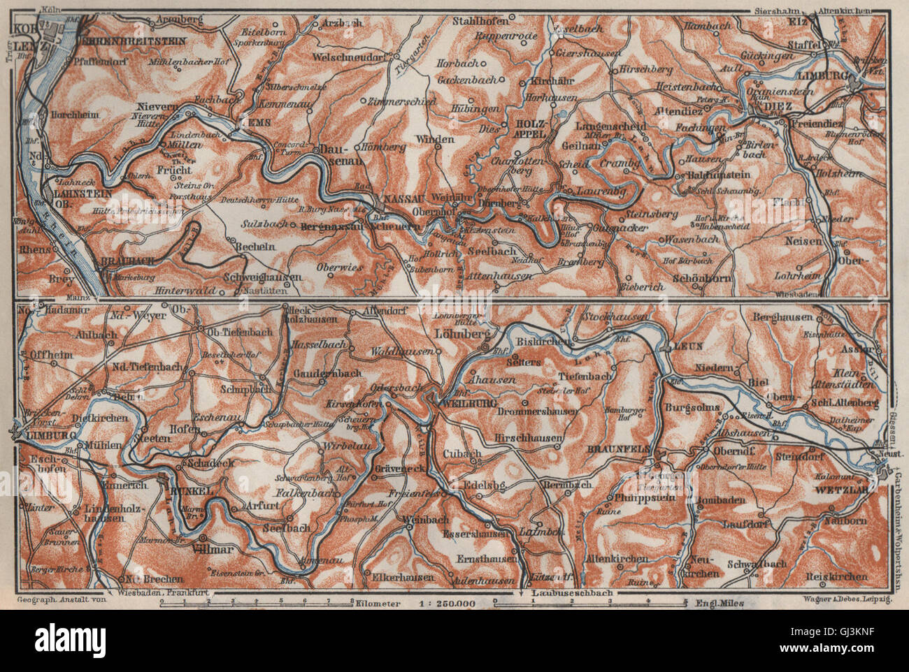 LAHNTAL VALLEY. Lahnstein Koblenz Wetzlar Limburg Weilburg Bad Ems ...