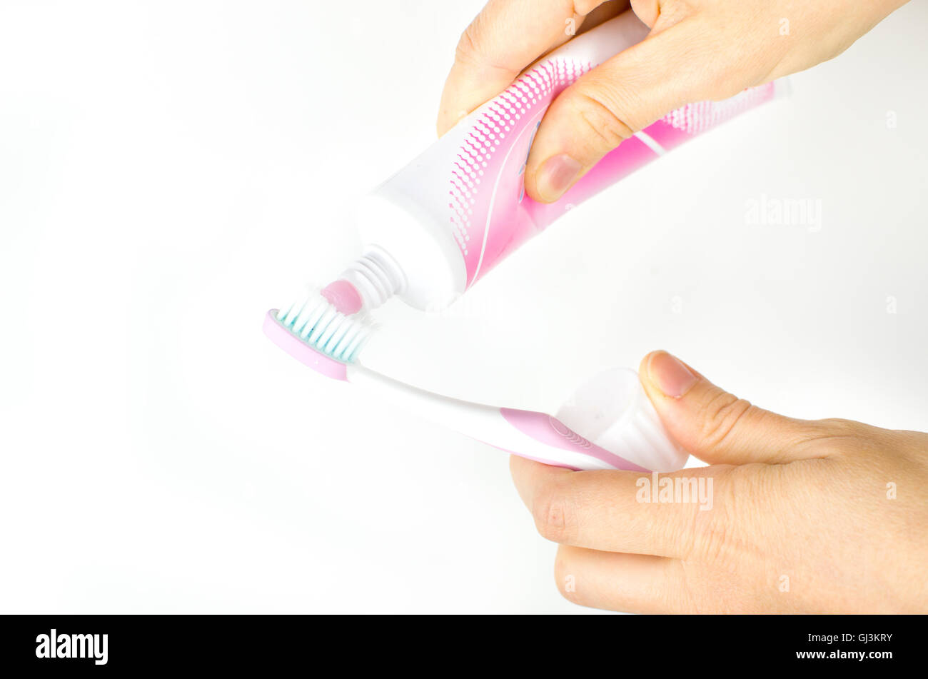 pink toothpaste toothbrush Stock Photo - Alamy