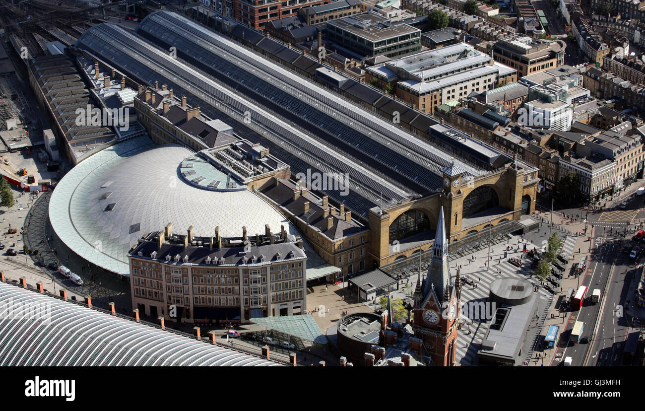 aerial view of Kings Cross railway station in London, UK Stock Photo ...
