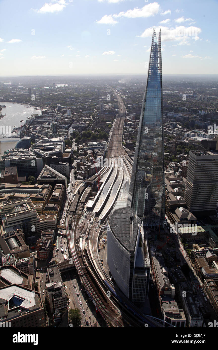 aerial view of the Shard & London Bridge Station, UK Stock Photo - Alamy