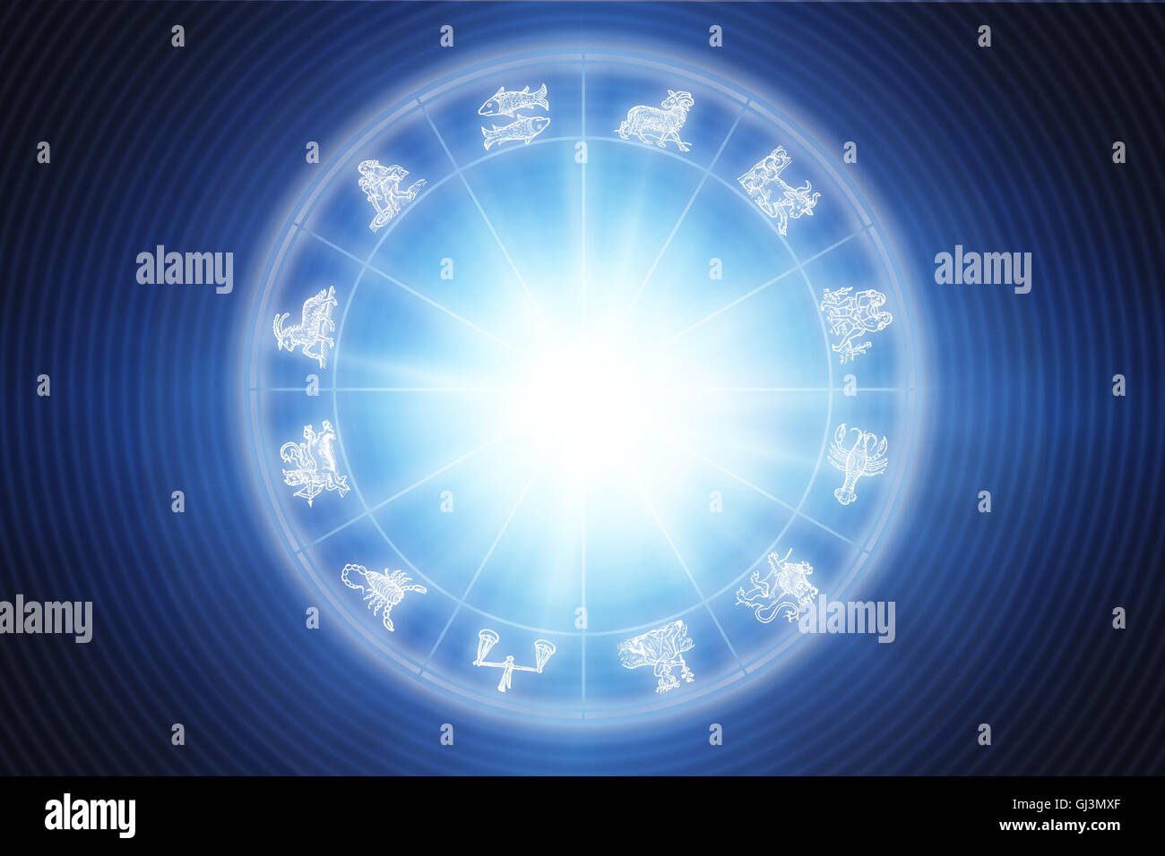 astrology wheel with all signs of the zodiac Stock Photo - Alamy