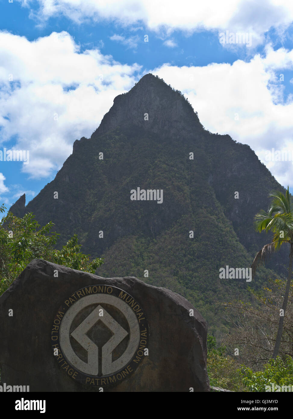 dh Piton Peak ST LUCIA CARIBBEAN World Heritage logo sign site pitons ...
