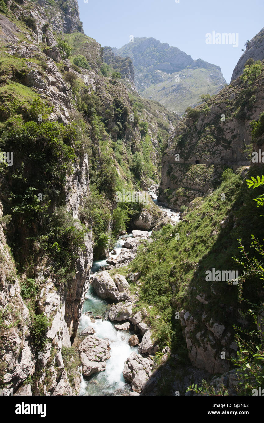 Hiking Cares Gorge in Picos de Europa,Asturias,Spain,Europe Stock Photo ...