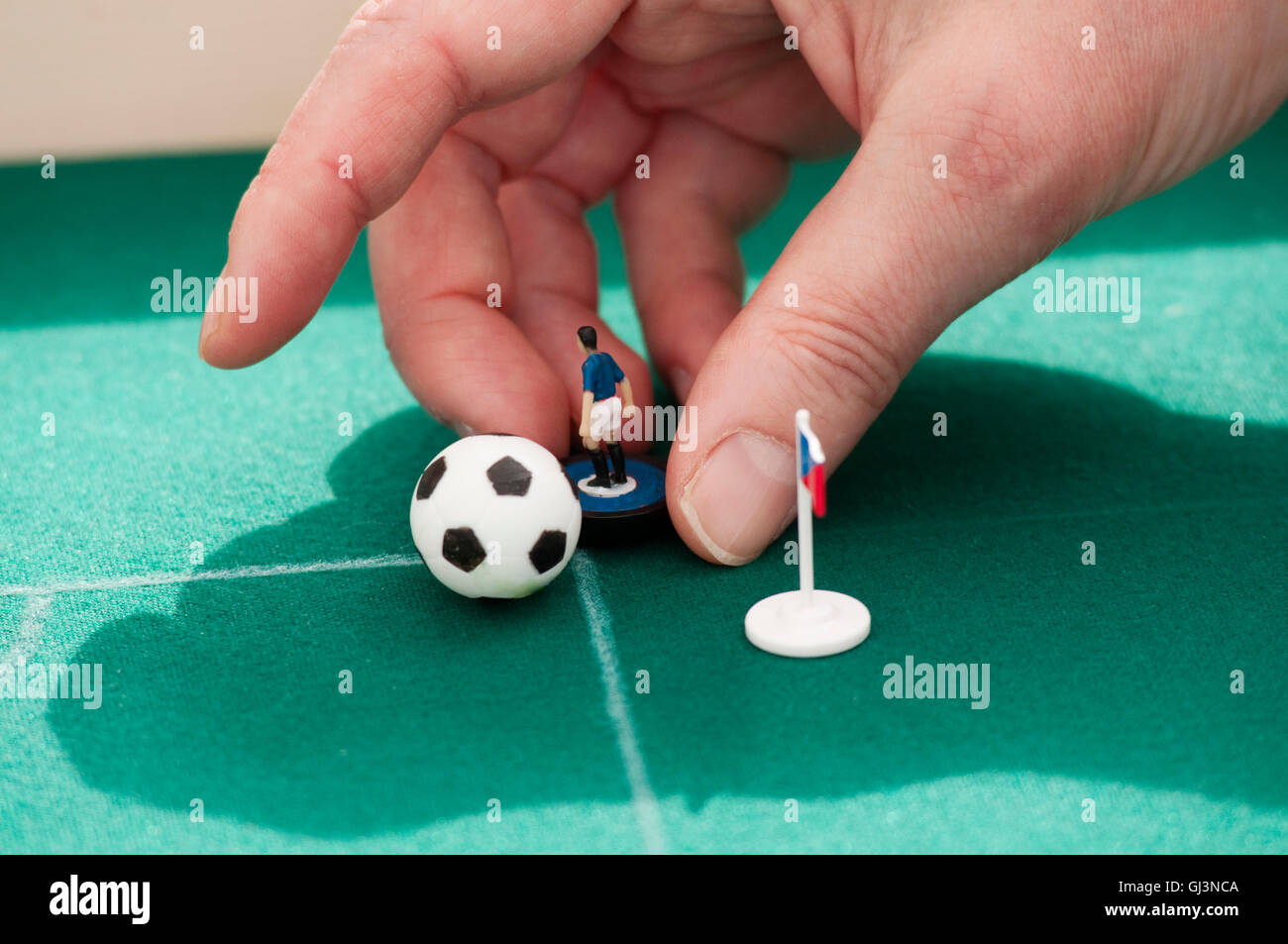 Person Playing Subbuteo Table Football Stock Photo - Alamy