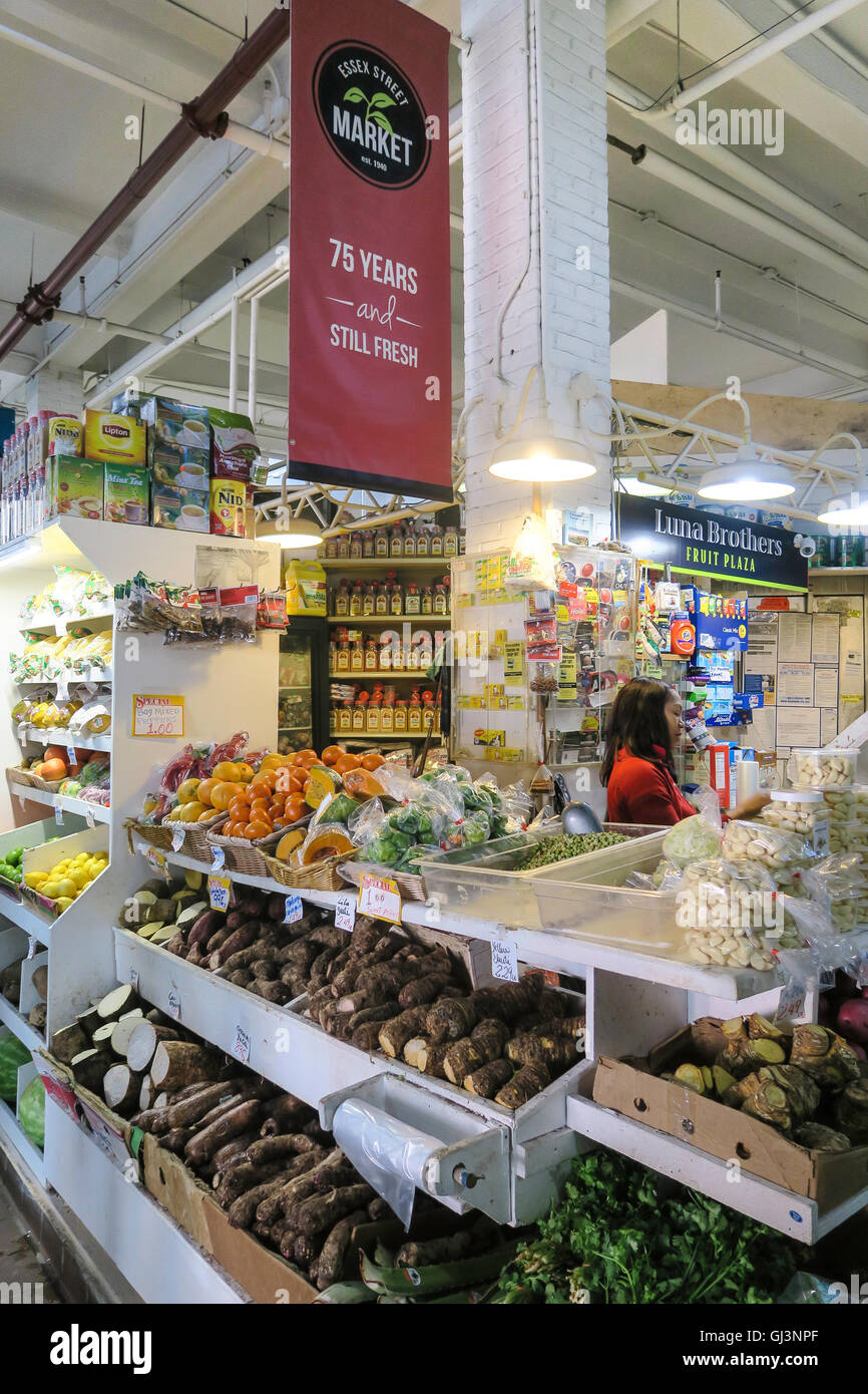 Produce Stall, Essex Street Market, NYC Stock Photo - Alamy