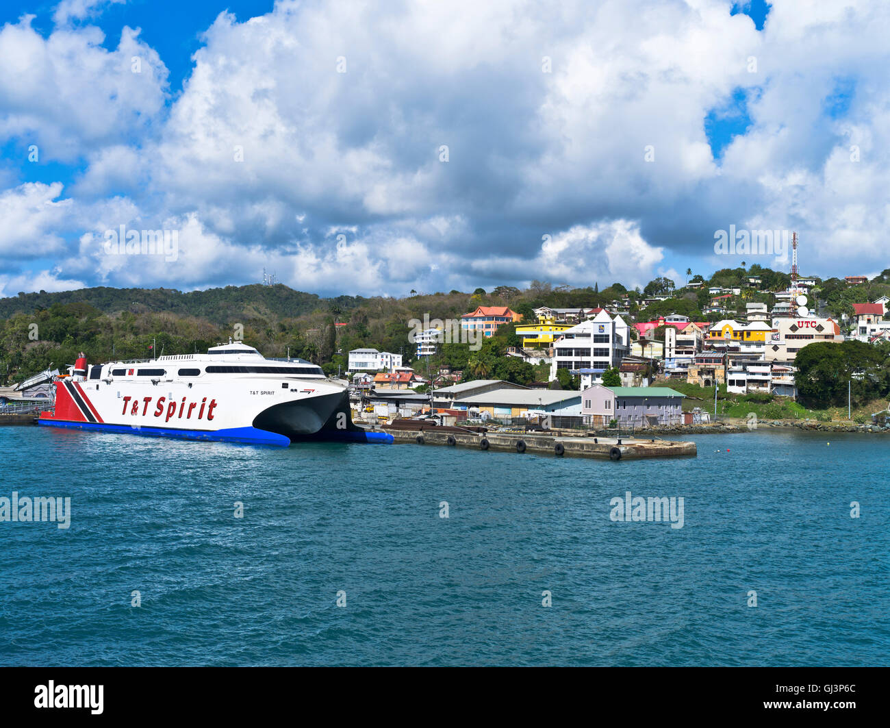 dh Scarborough TOBAGO CARIBBEAN Inter island catamaran ferry harbour ...