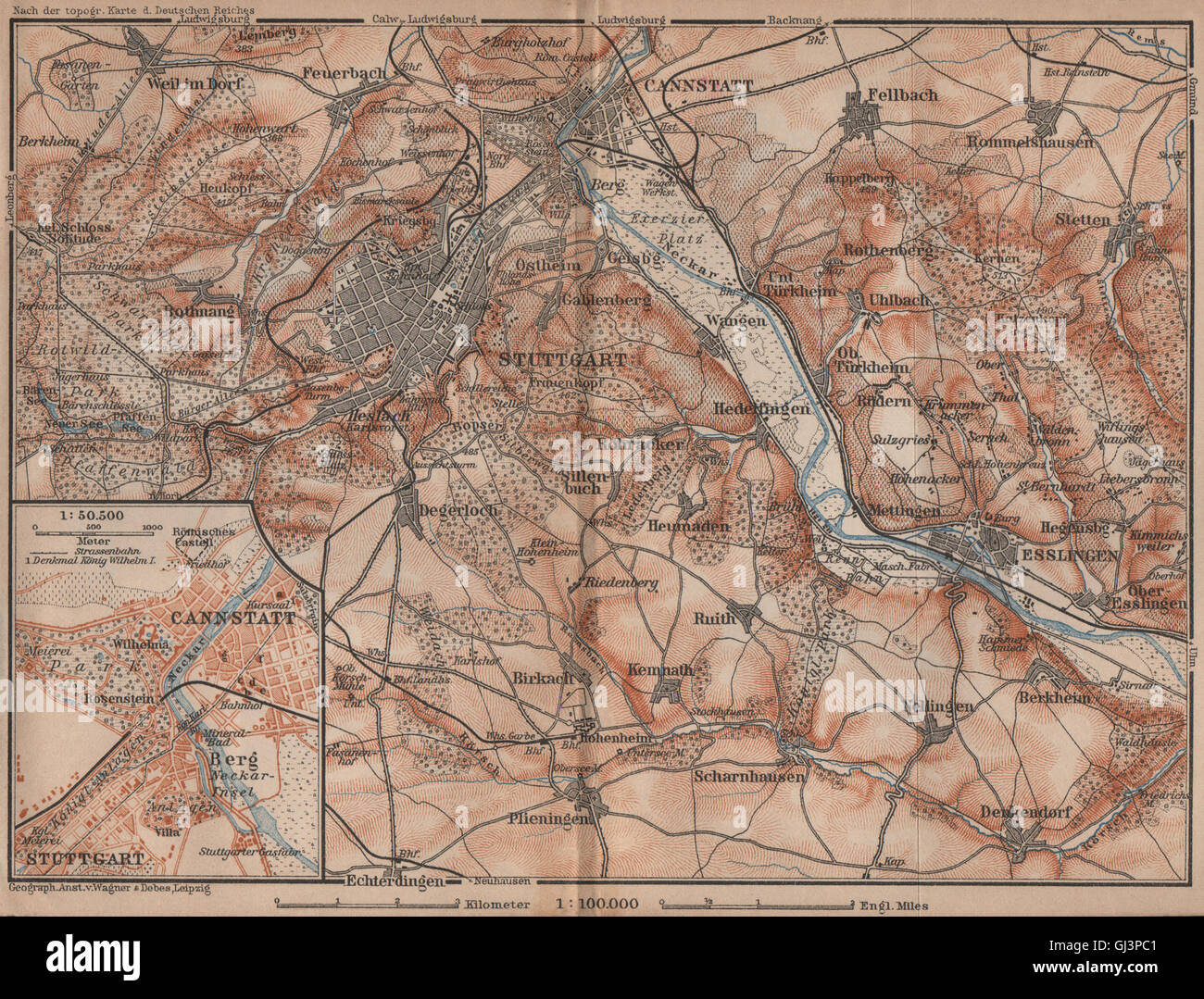 Vintage stuttgart map hi-res stock photography and images - Alamy