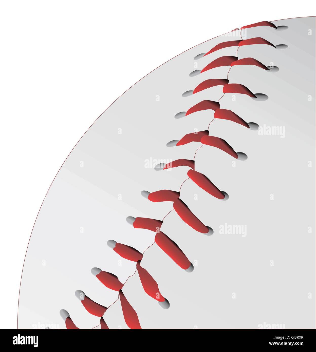A baseball closeup with red stitching on a white background Stock ...