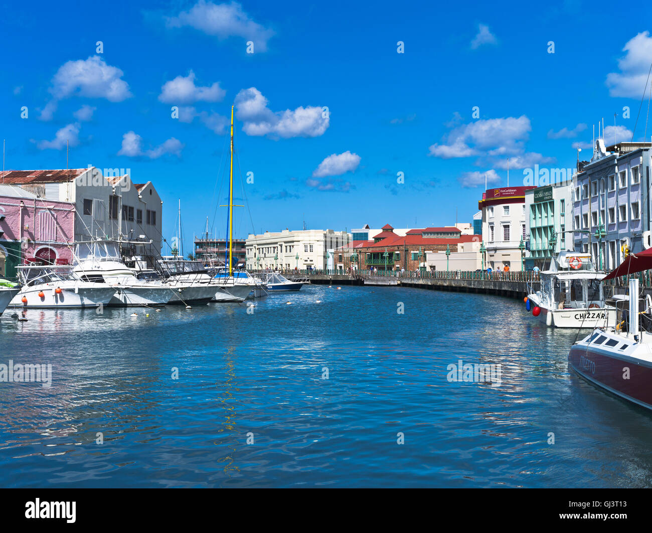 dh Bridgetown BARBADOS CARIBBEAN Careenage anchorage yacht boats ...
