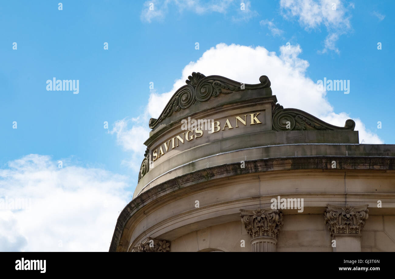 Savings bank facade Stock Photo - Alamy