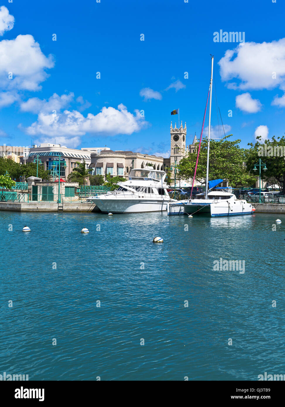 dh Bridgetown BARBADOS CARIBBEAN Careenage anchorage yacht boats ...
