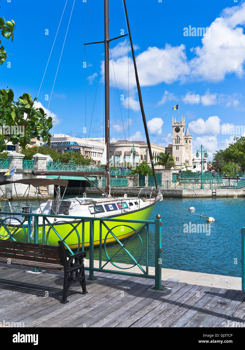 dh Bridgetown BARBADOS CARIBBEAN Careenage anchorage moored yacht boat ...