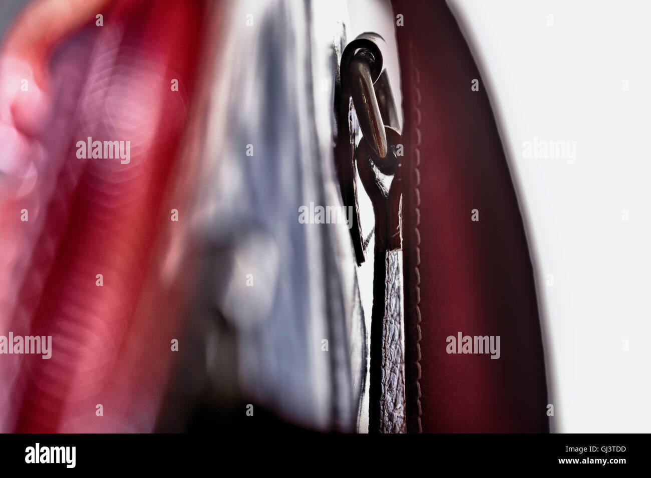 Red leather bag, detail Stock Photo - Alamy